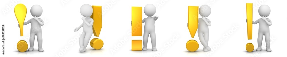 Exclamation point exclamation mark golden warning advice sign symbol ...