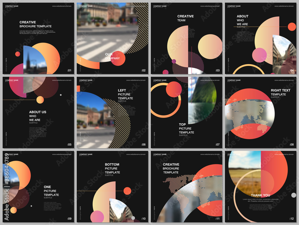 Brochure layout of square format covers design templates for square ...