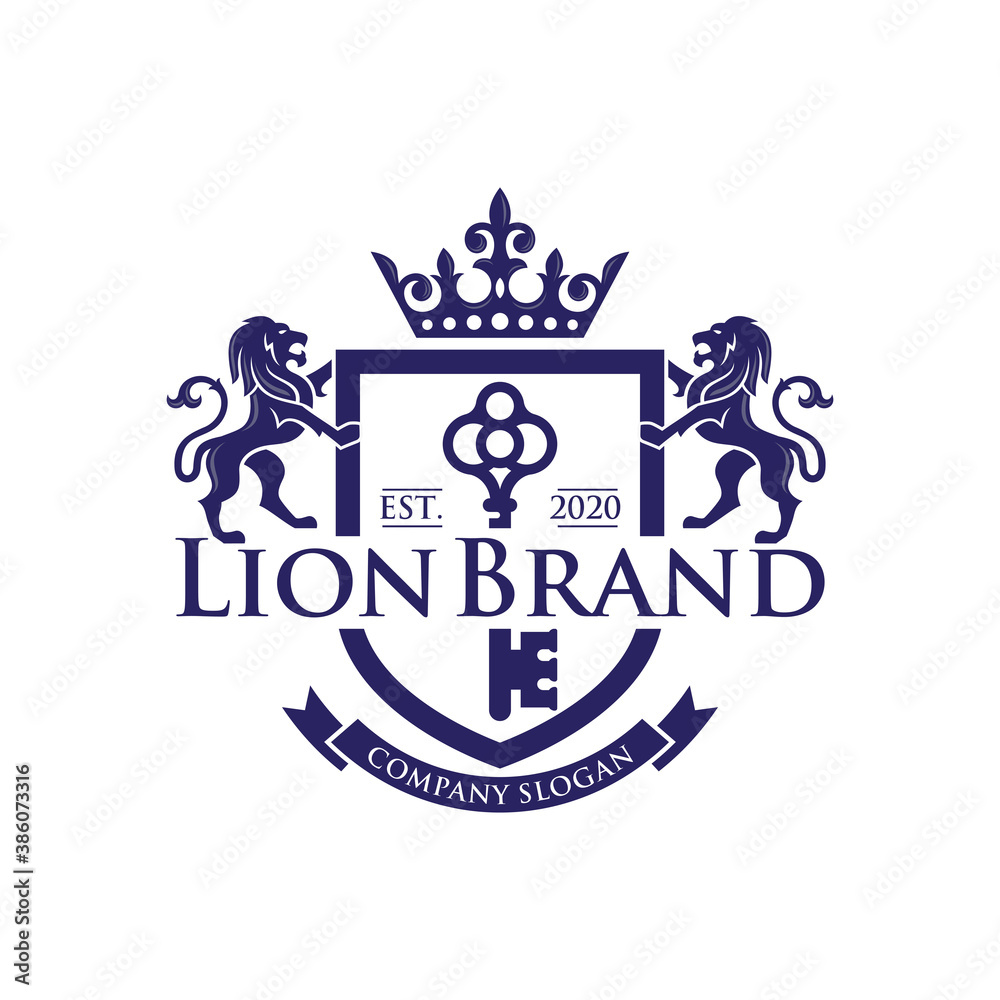 Luxury Golden Royal Lion King logo design inspiration Stock Vector ...