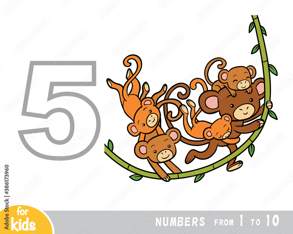 Vector de Stock Educational poster for children about numbers. Digit ...