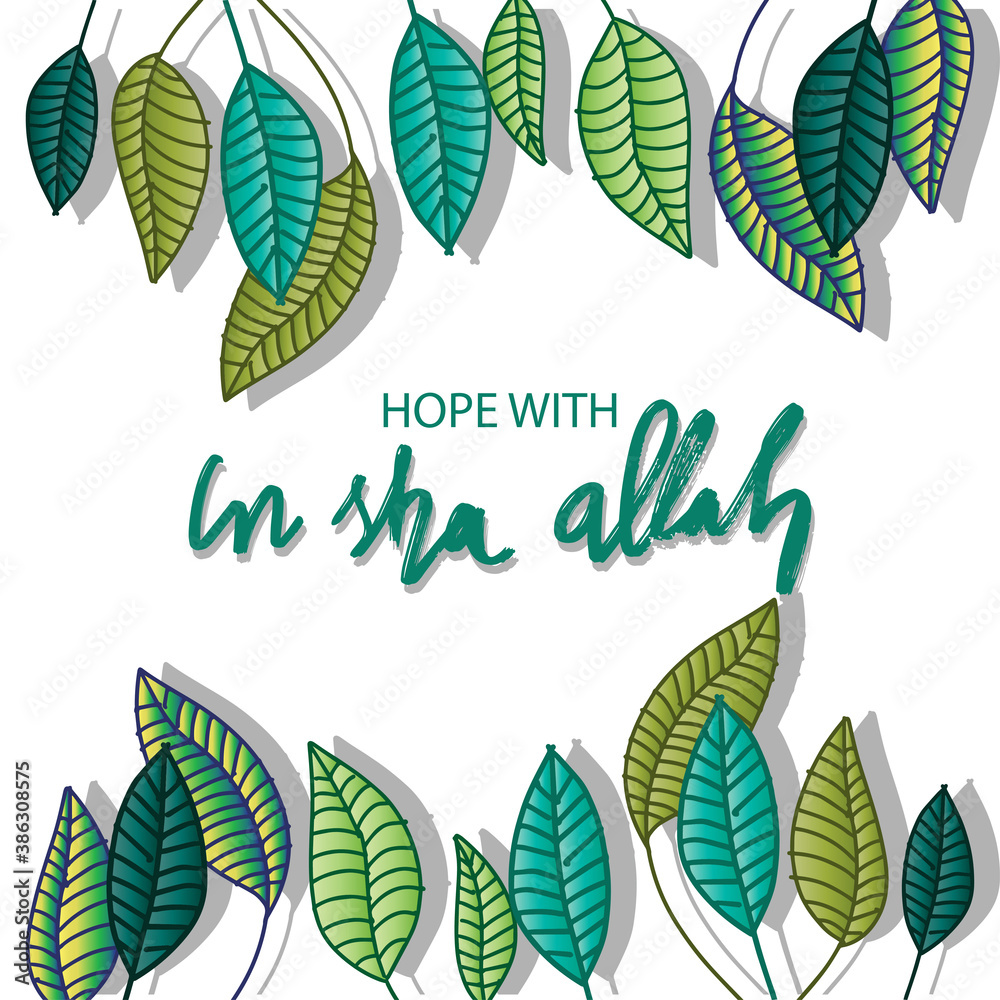Hope with in sha Allah. Lettering. Quote quran. Stock Vector | Adobe Stock