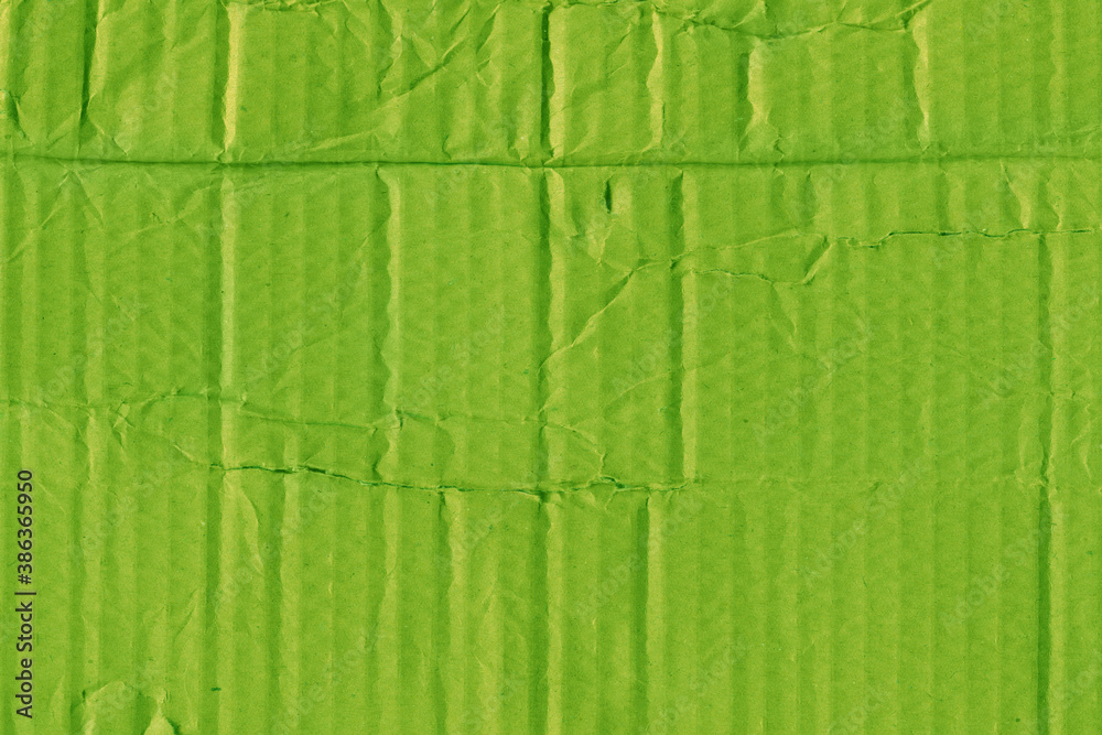 A green vintage rough sheet of carton. Recycled environmentally ...