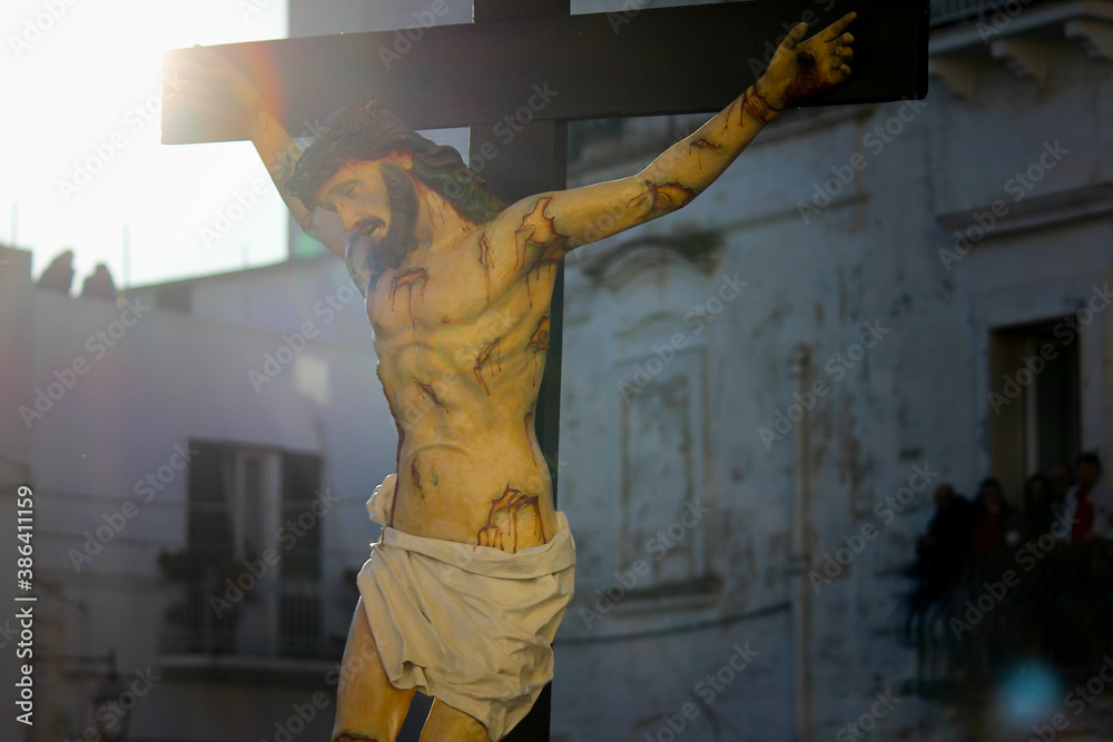 Jesus christ on cross, Holy week, procession during the Good Friday ...