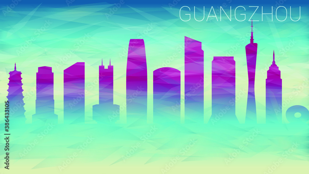 Guangzhou China City. Banner Design. City Skyline. Silhouette Vector ...