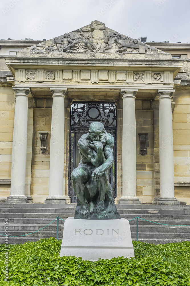 Park in Rodin museum in Meudon. Park decorated with original monumental ...
