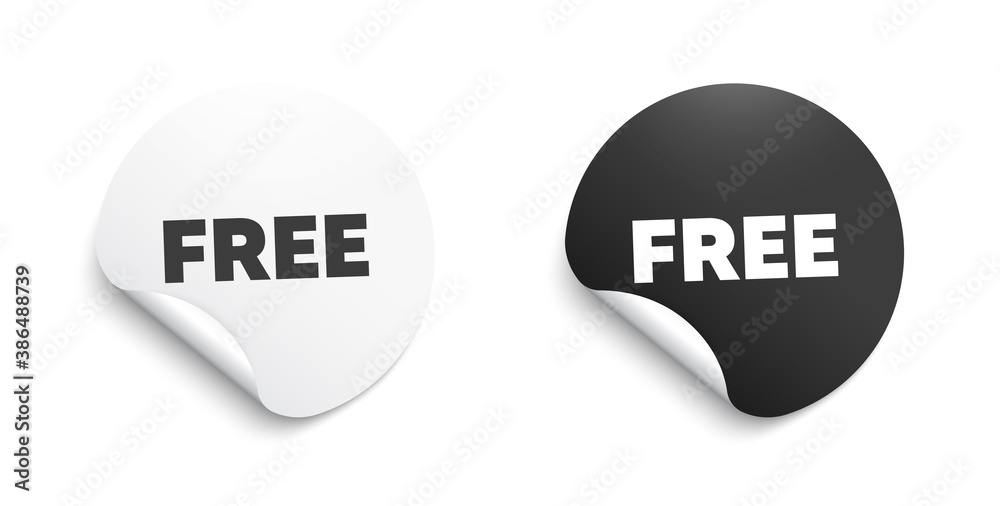 Free symbol. Round sticker with offer message. Special offer sign. Sale ...