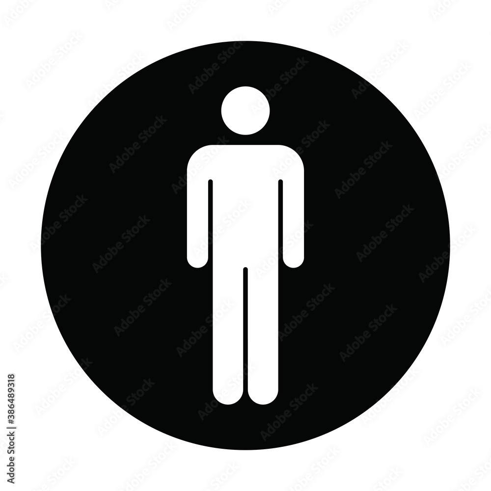 Restroom sign vector with man symbol in a glyph pictogram illustration ...
