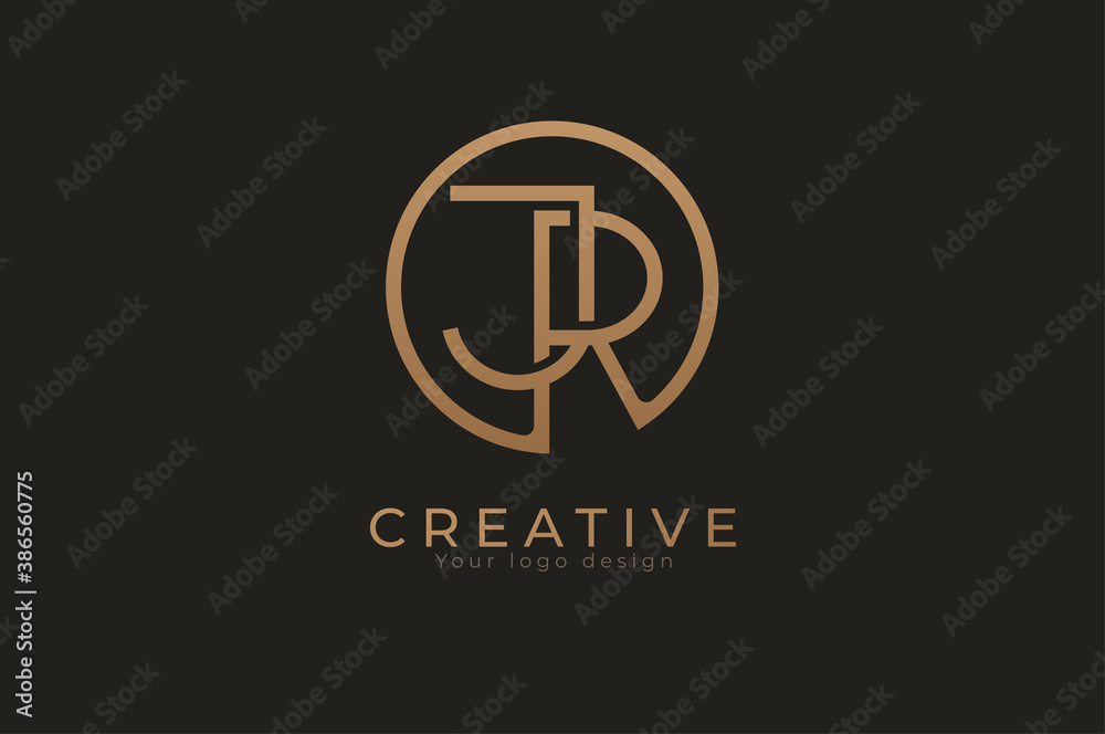 Abstract initial letter J and R logo, usable for branding and business ...
