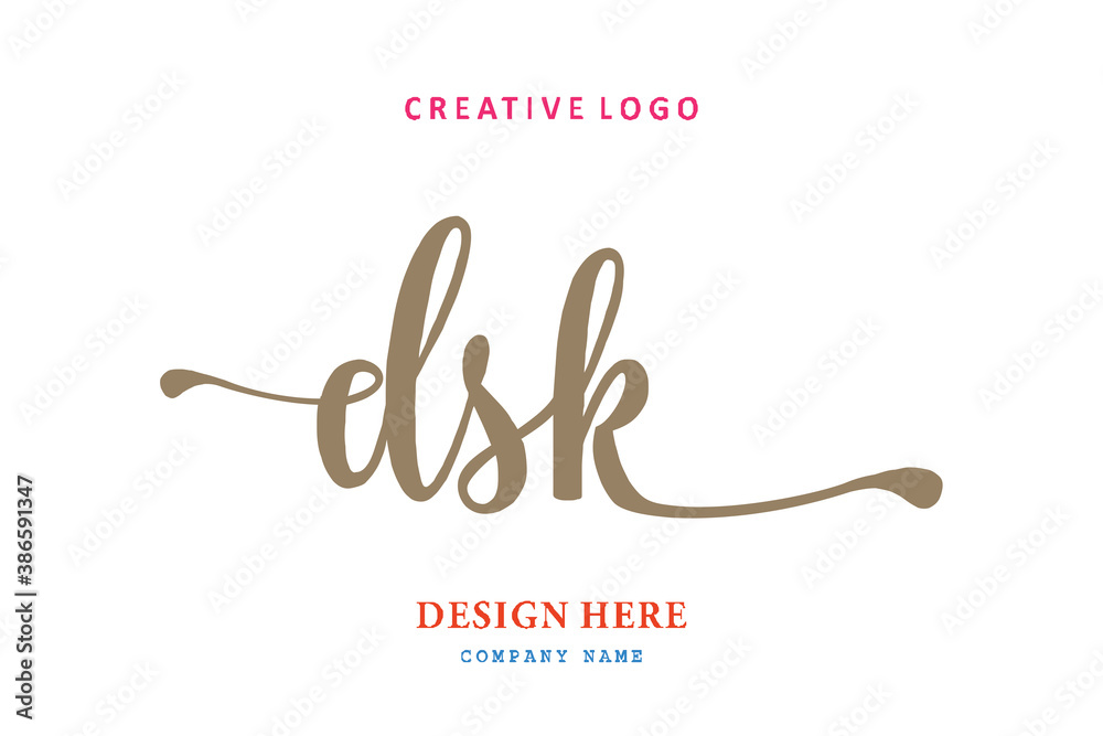 DSK lettering logo is simple, easy to understand and authoritativePrint ...