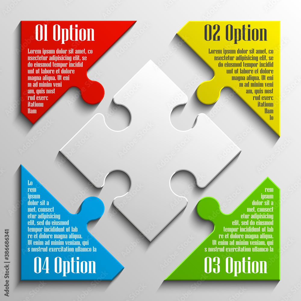 Puzzle piece business presentation. Circle infograph. Step process ...