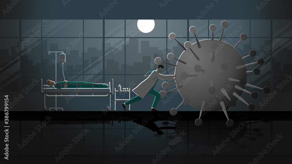 Doctor fight against disease by stop the virus before it destroy ...