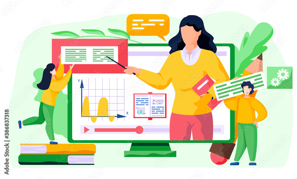Online math course. Learning mathematics in internet, idea of distance ...