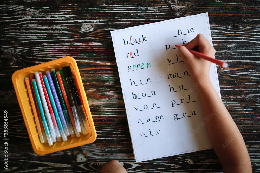 Learning color in English, homemade tutorials. kids learn colors, write ...