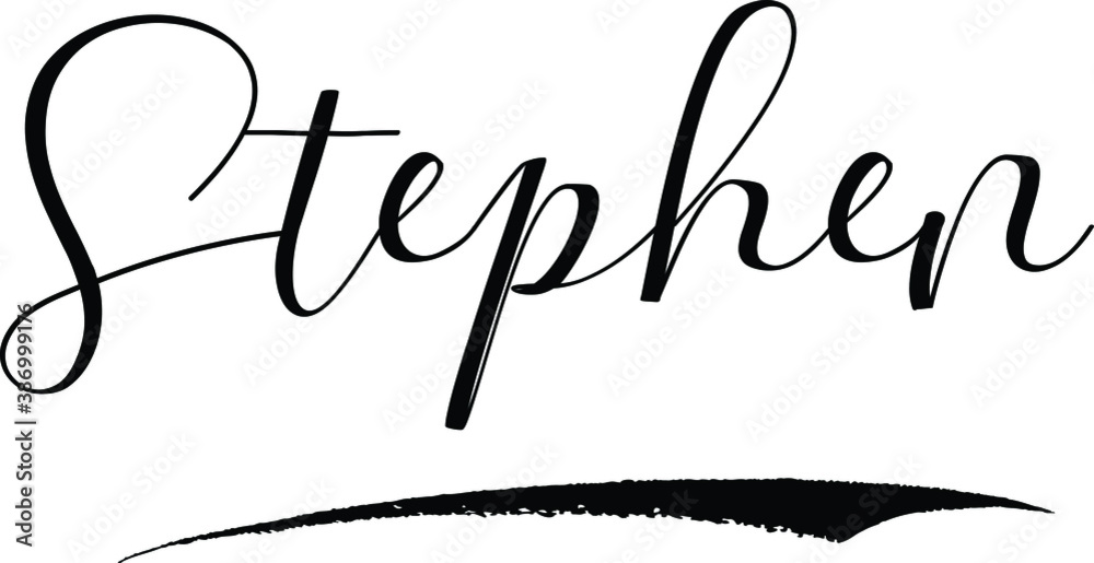 Stephen -Male Name Cursive Calligraphy on White Background Stock Vector ...