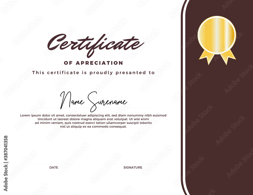 Editable certificate template, with a simple and elegant appearance ...