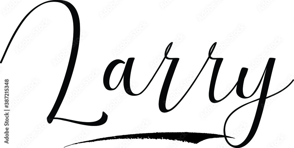 Larry -Male Name Cursive Calligraphy on White Background Stock Vector ...