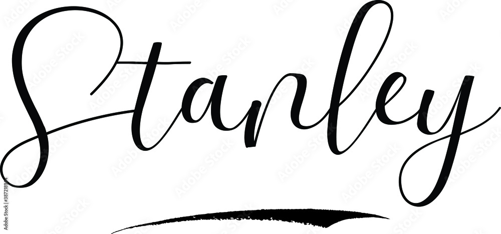 Stanley -Male Name Cursive Calligraphy on White Background Stock Vector ...