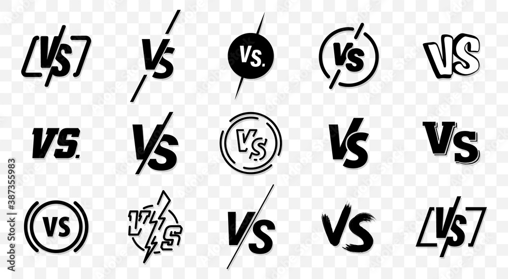 Set of versus logo letters. Versus Or VS Letters Logo & symbol design ...