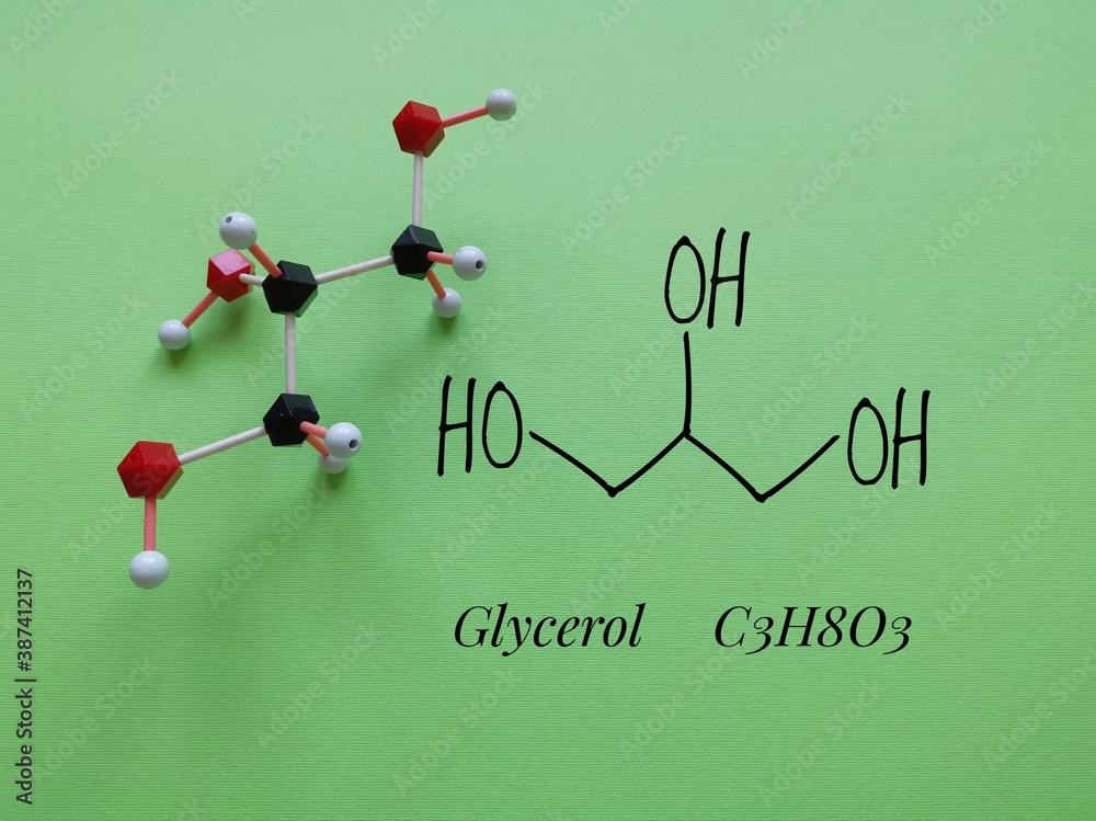 Foto de Stock Structural chemical formula and molecular structure model ...
