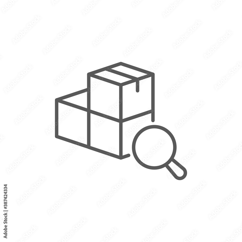 Cargo scanning vector thin line stroke icon. Cargo scanning outline ...
