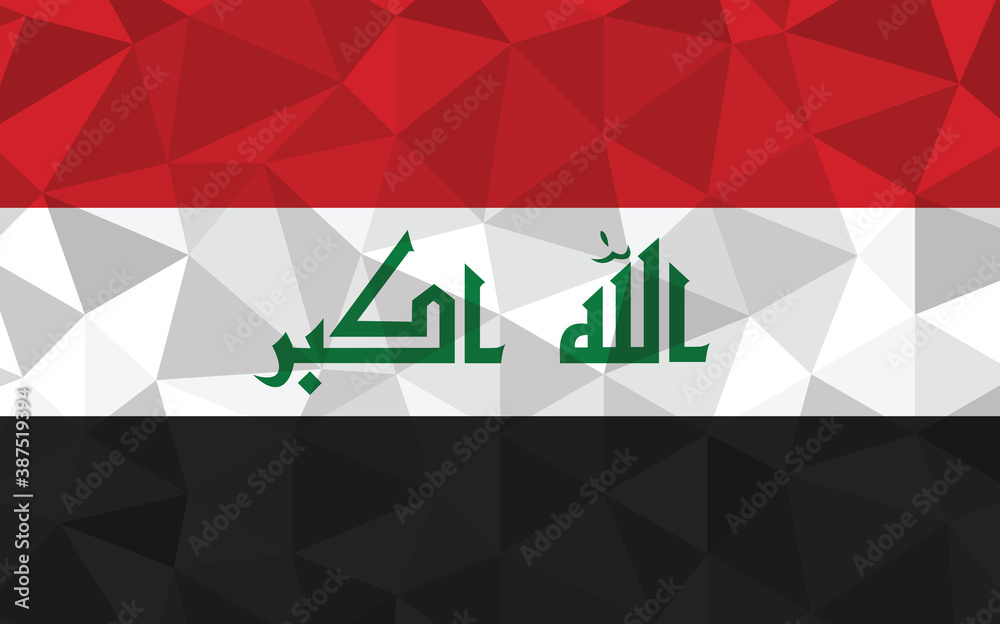 Low poly Iraq flag vector illustration. Triangular Iraqi flag graphic ...