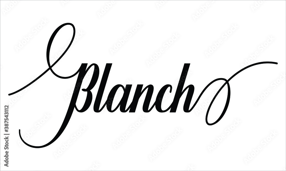 Blanch Script Typography Cursive Calligraphy Black text lettering ...