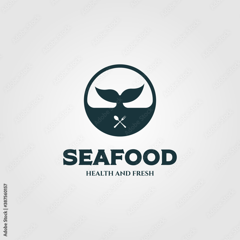 whale tale symbol for restaurant logo vector illustration design Stock ...