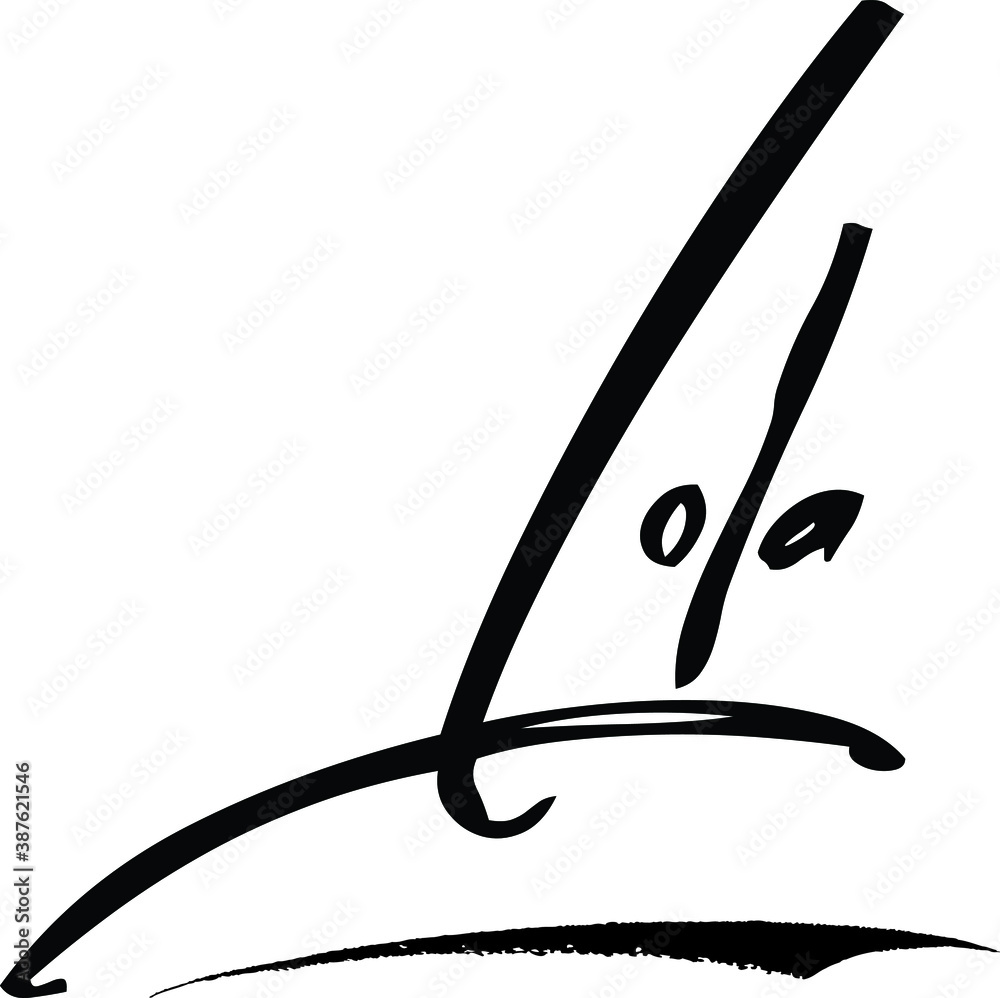 Lola-Female Name Modern Brush Calligraphy Cursive Text on White ...