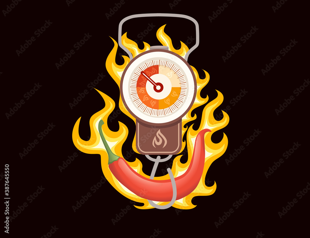 Hand spring scale classic scale spice level scoville scale with fire ...