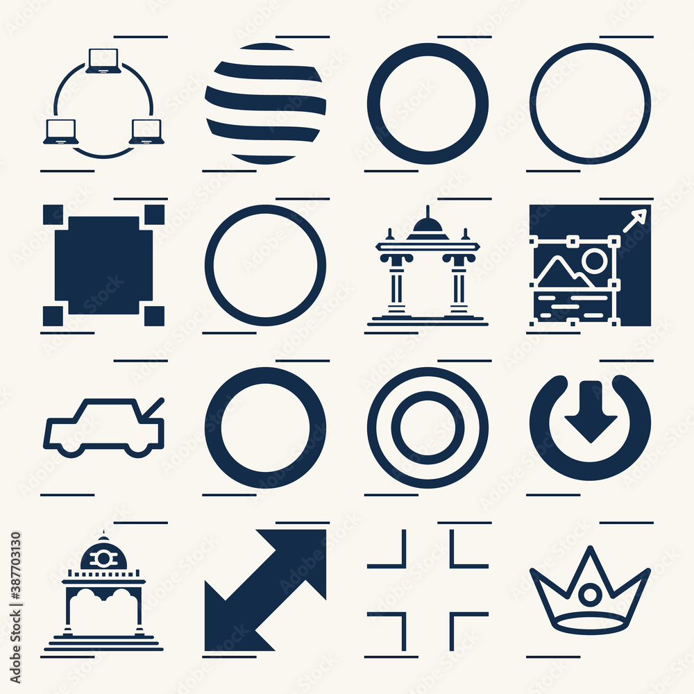 Simple set of diameter related filled icons. Stock Vector | Adobe Stock