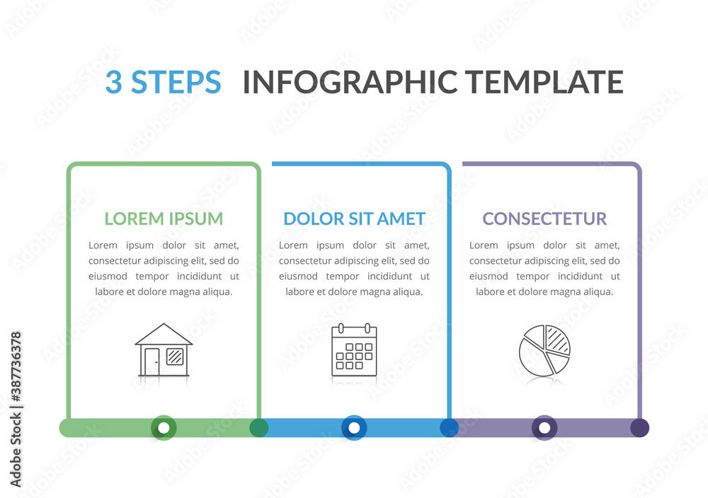 3 Steps - Infographic Template Stock Vector | Adobe Stock