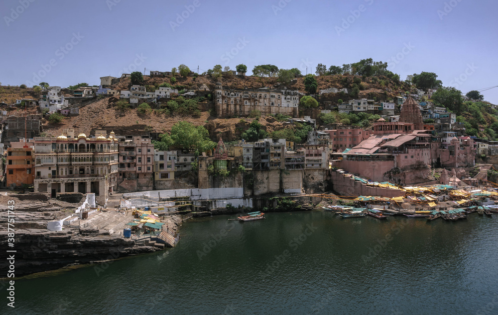 Omkareshwar Hindu Shaivite sacred pilgrimage site located on Mandhata ...