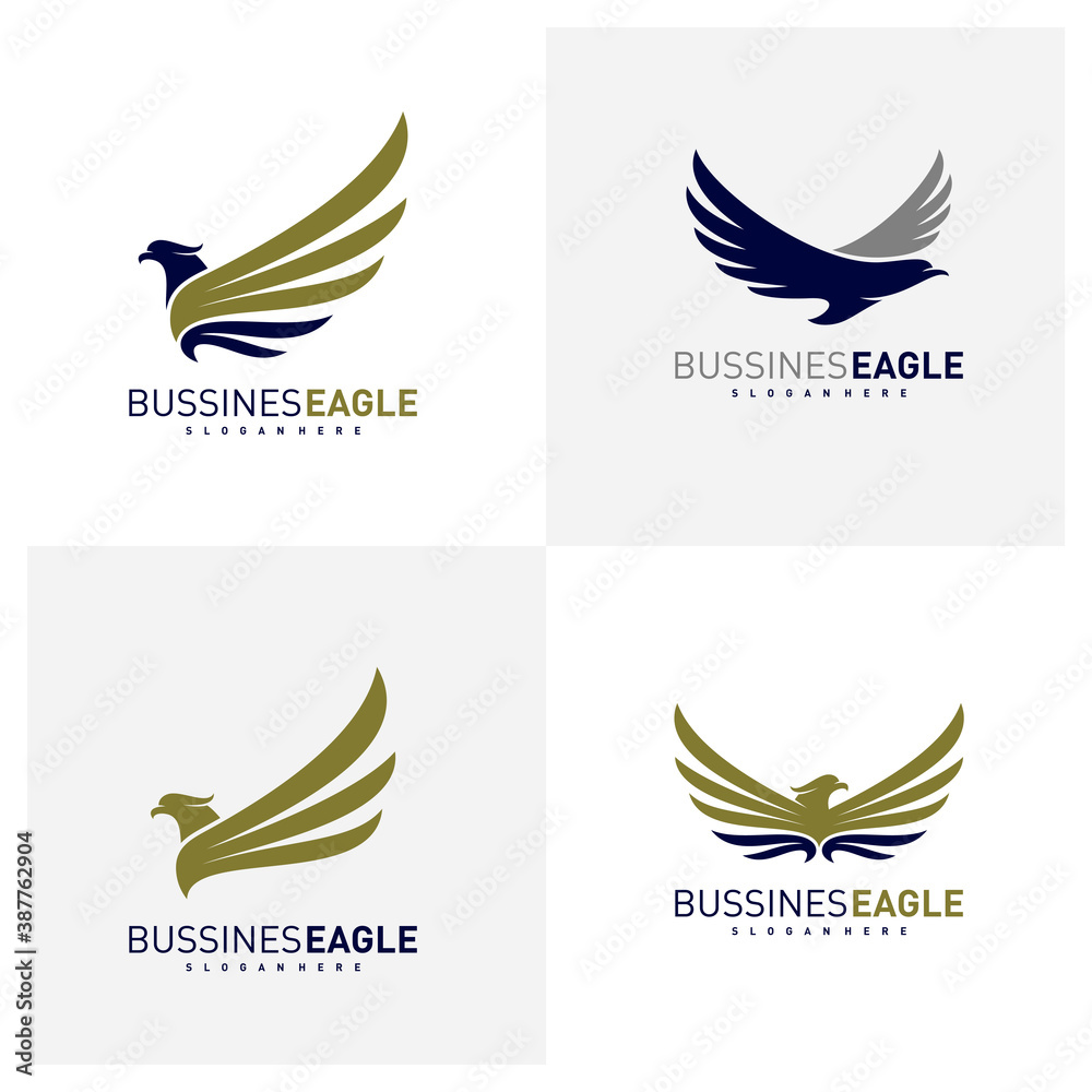 Set of Eagle Logo Vector, Creative Eagle logo design template, Icon ...
