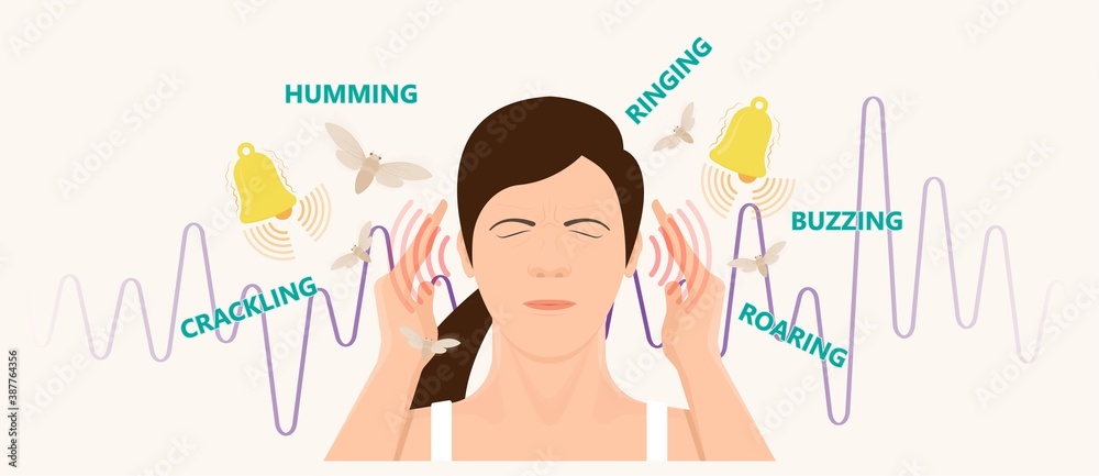 Tinnitus disorder a ringing sound in the ear hearing loss wave level ...