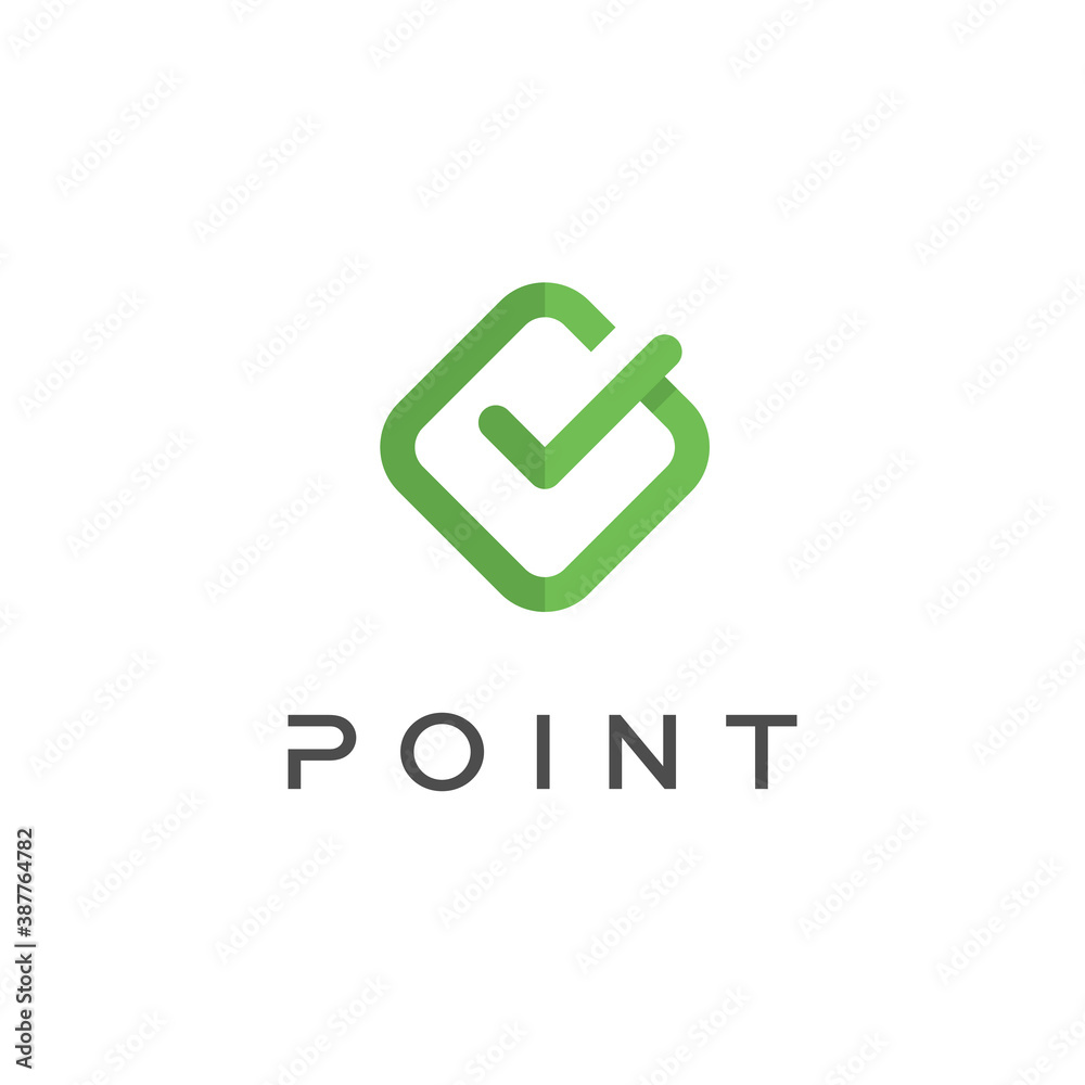 Check mark logo design vector - yes correct vote approved right box ...