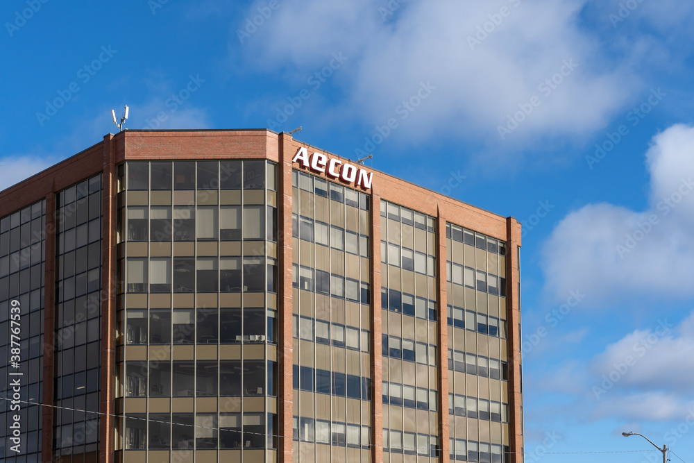 Photo Stock Etobicoke, Toronto, Canada- October 24, 2020: Aecon headquarters is seen in ...