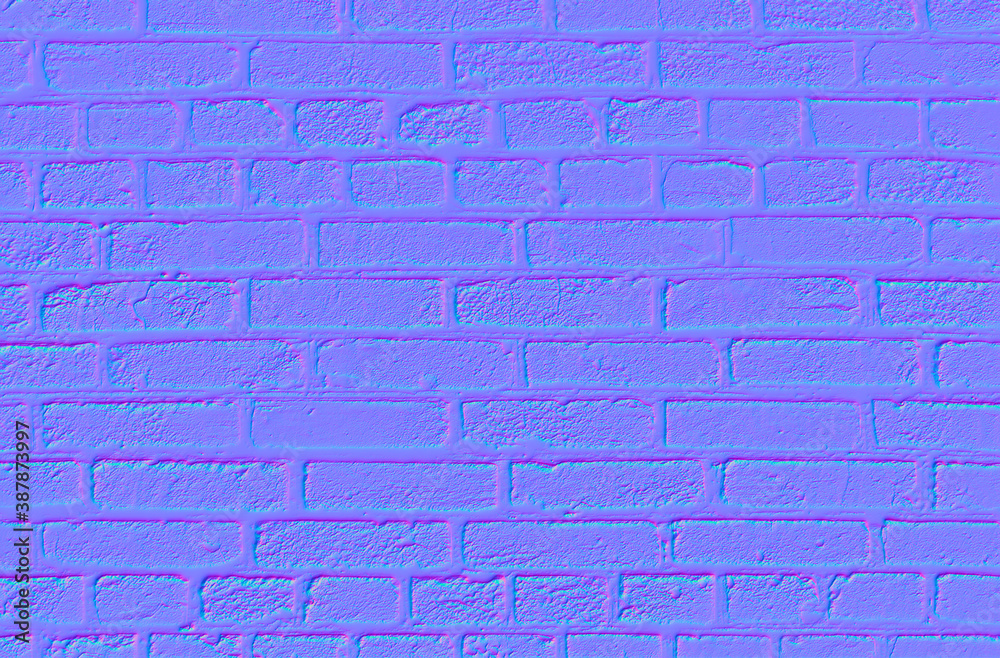 normal map of brick wall, texture for use in 3D programs, 3d render ...