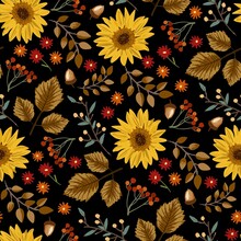 Fall Sunflower Pattern Background Free Stock Photo - Public Domain Pictures