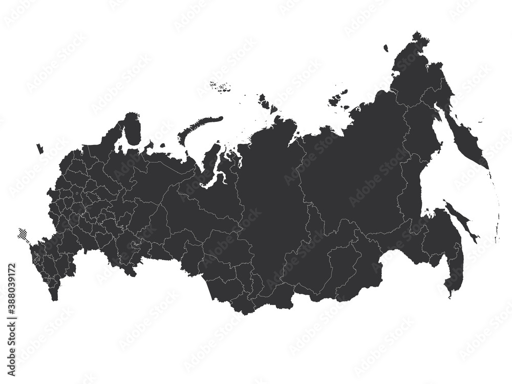 Russia - political map of federal divisions Stock Vector | Adobe Stock