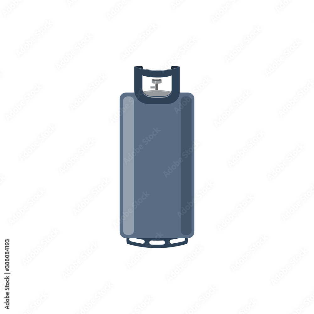 Compressed gas steel cylinder, flat cartoon vector illustration ...