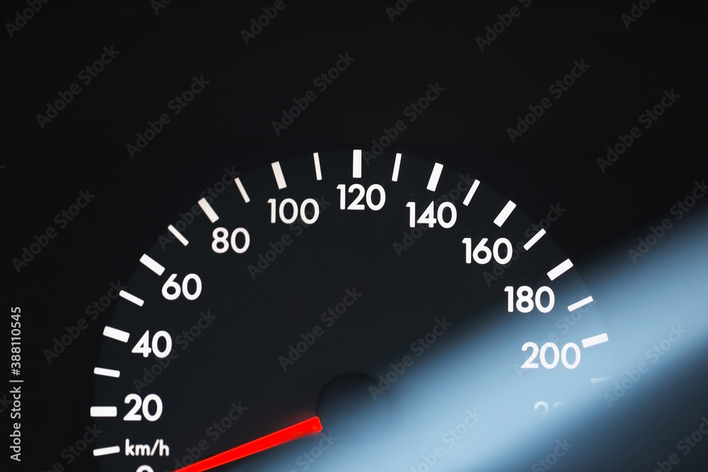 Black car speedometer with red arrow and white numbers - thirst for ...