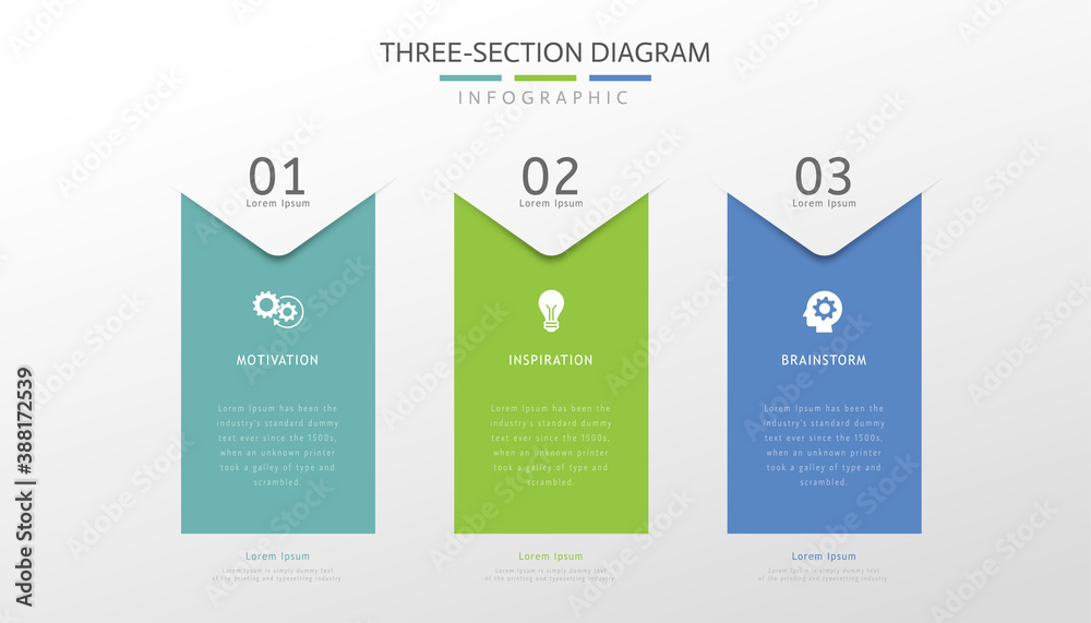 Three section diagram infographics Stock Vector | Adobe Stock