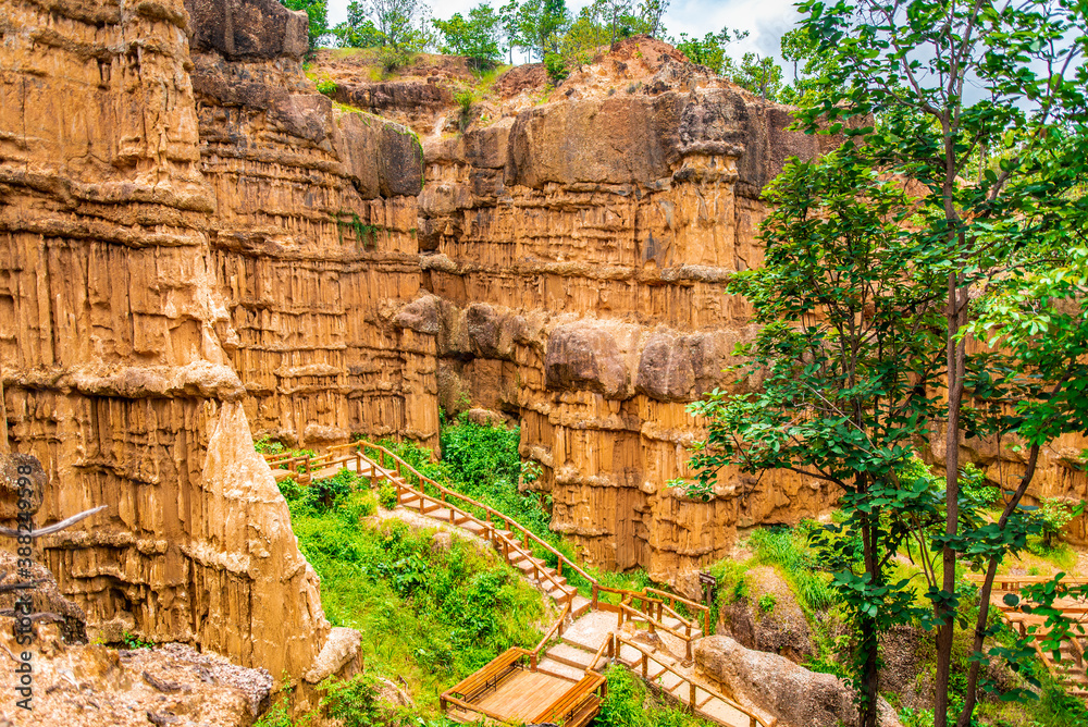 Cliff stone of Pha Chor is tourist attraction place at the Doi Lo ...