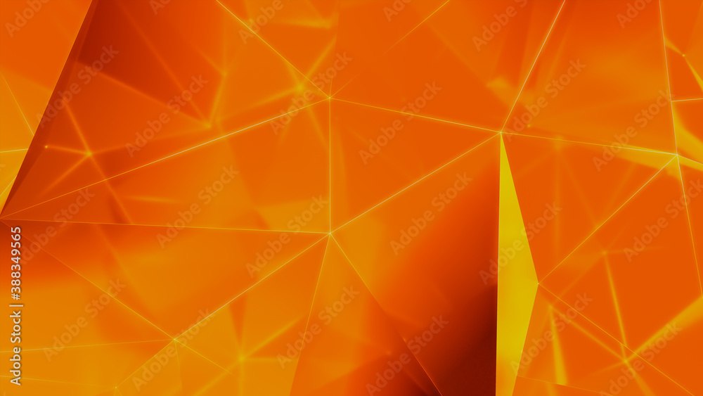 Futuristic, High Tech, orange and yellow background, with network lines ...