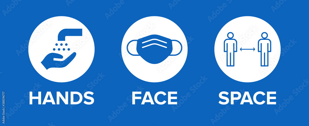 Hands Face Space UK Covid-19 Prevention Slogan Banner, Poster or Sign ...