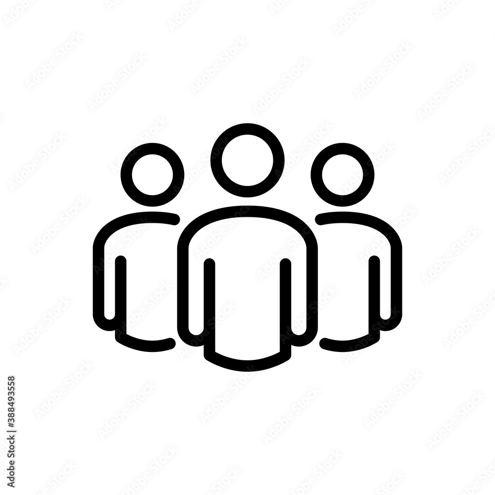 Vector de Stock Símbolo trabajo en equipo. Icono plano lineal grupo de ...