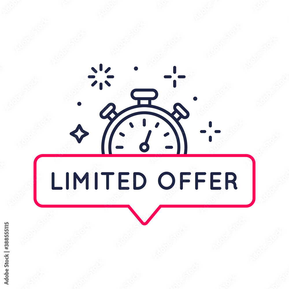 Limited Offer logo, sticker, button design. Limited offer sticker ...