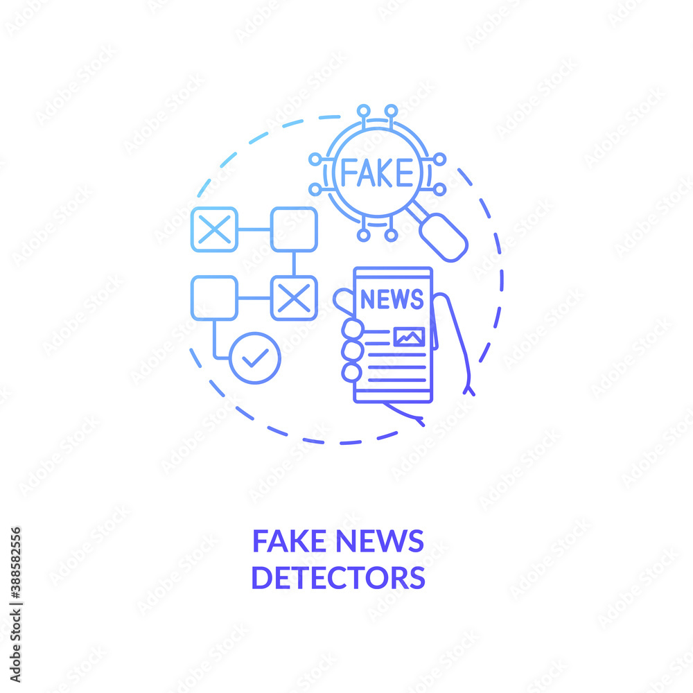 Stock-Vektorgrafik „Fake news detectors concept icon. Bad informational ...