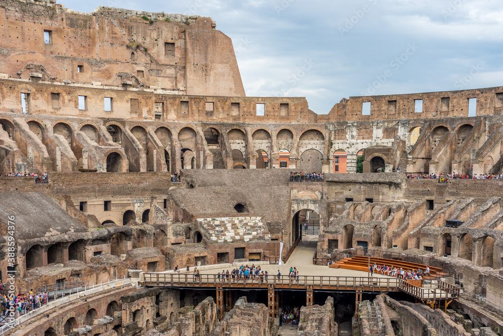 Rome, Italy - 23 June 2018: Interior of the Roman Colosseum (Coliseum ...