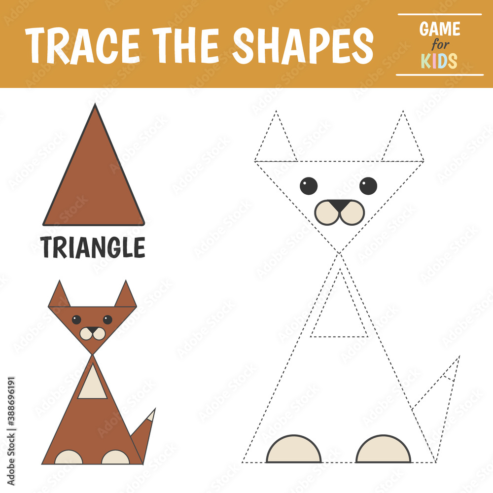 Learn geometric shapes - triangle. Preschool worksheet for practicing ...